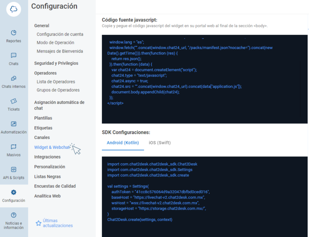 Cómo Instalar el Widget de Chat2Desk en tu Sitio Web